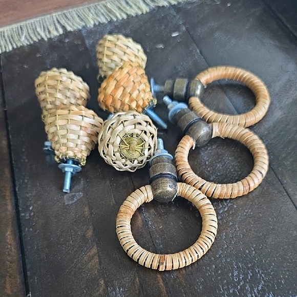 Accents | Set Of Woven Rattan Drawer Pulls | Poshmark